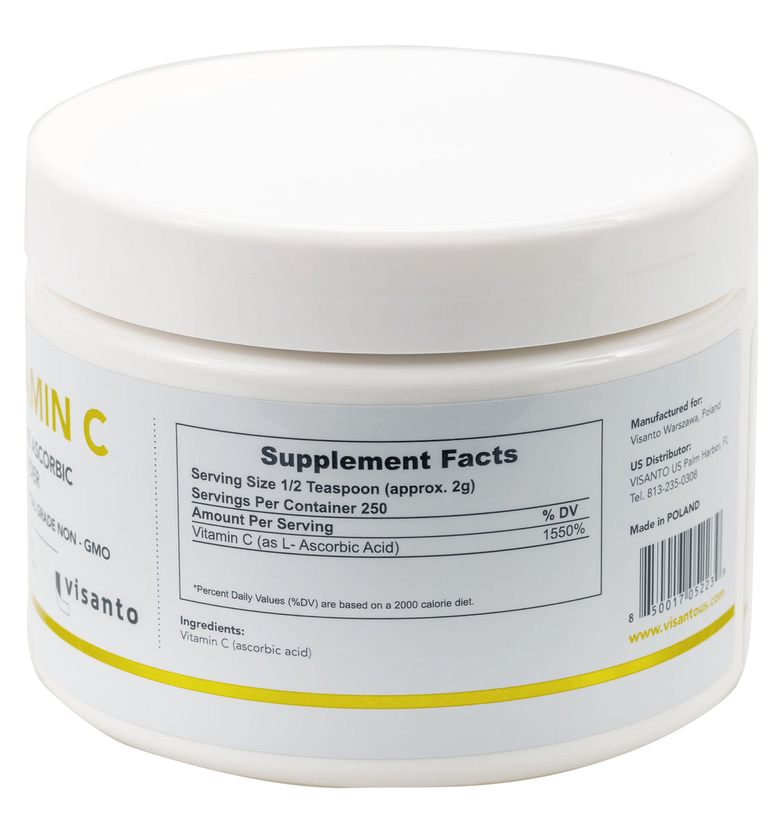 Vitamin C 100% Pure Ascorbic Acid Powder – Visanto US